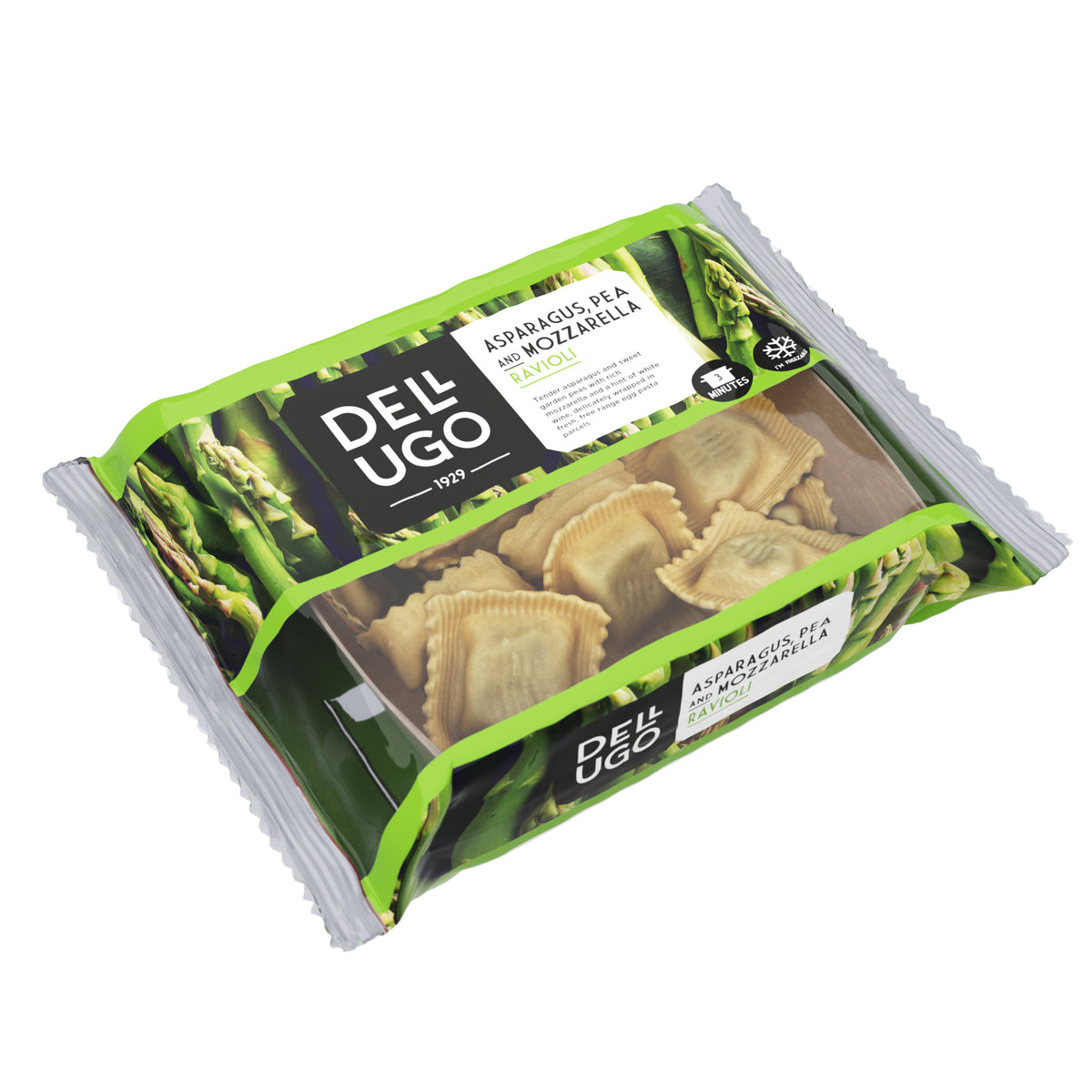 Asparagus, Pea and Mozzarella Ravioli (V)