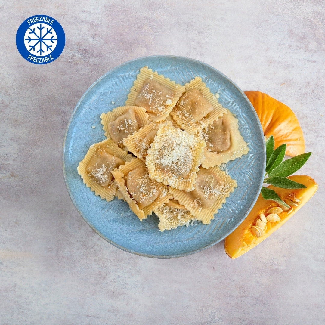 Roasted Pumpkin & Pinenut Ravioli (V)